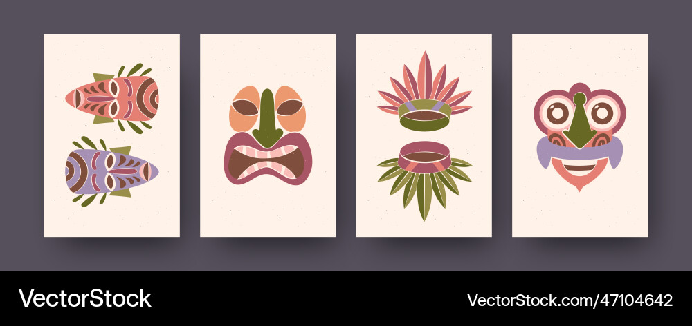 Bright collection of posters with ritual elements Vector Image