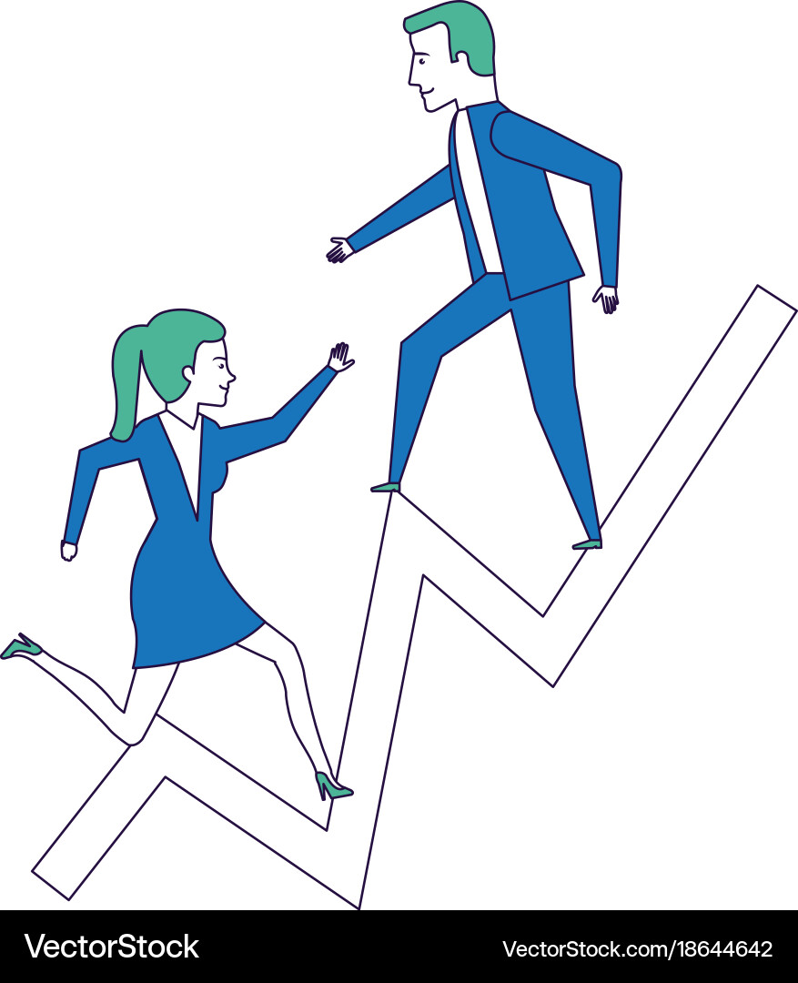 Businesspeople with statistic arrow avatars Vector Image