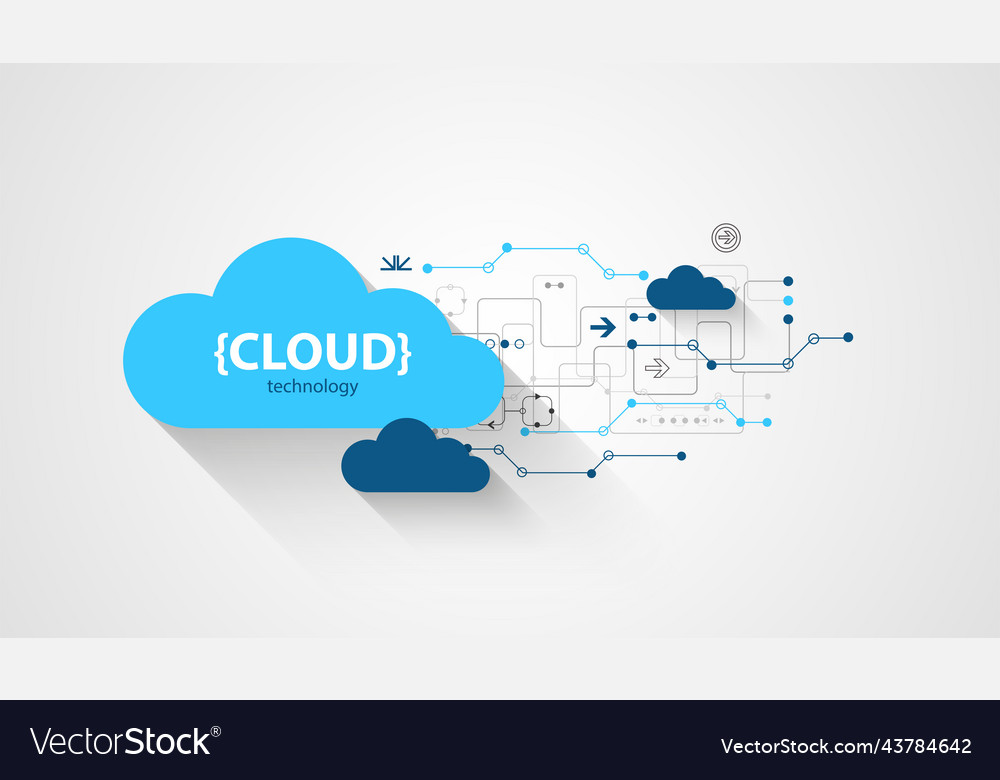 Cloud storage technology integrated digital web Vector Image