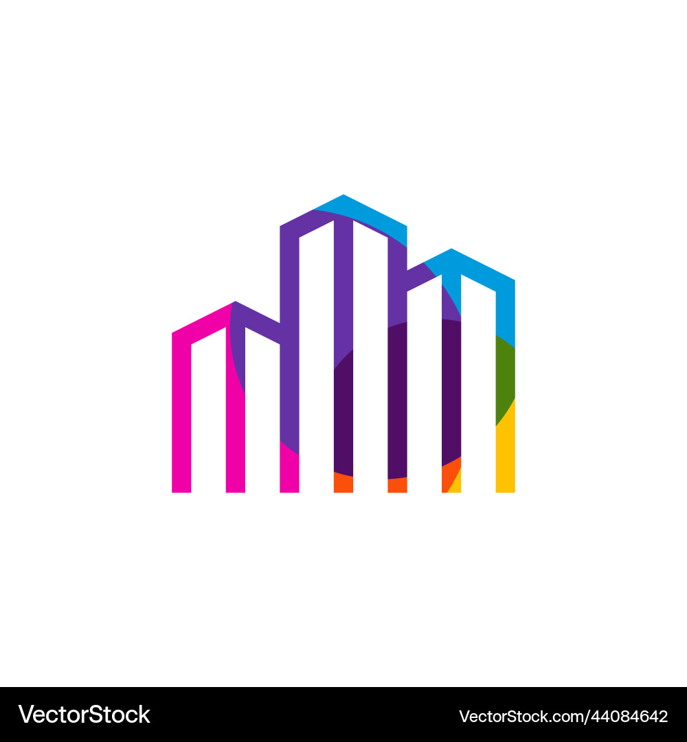 Colorful city logo design creative Royalty Free Vector Image