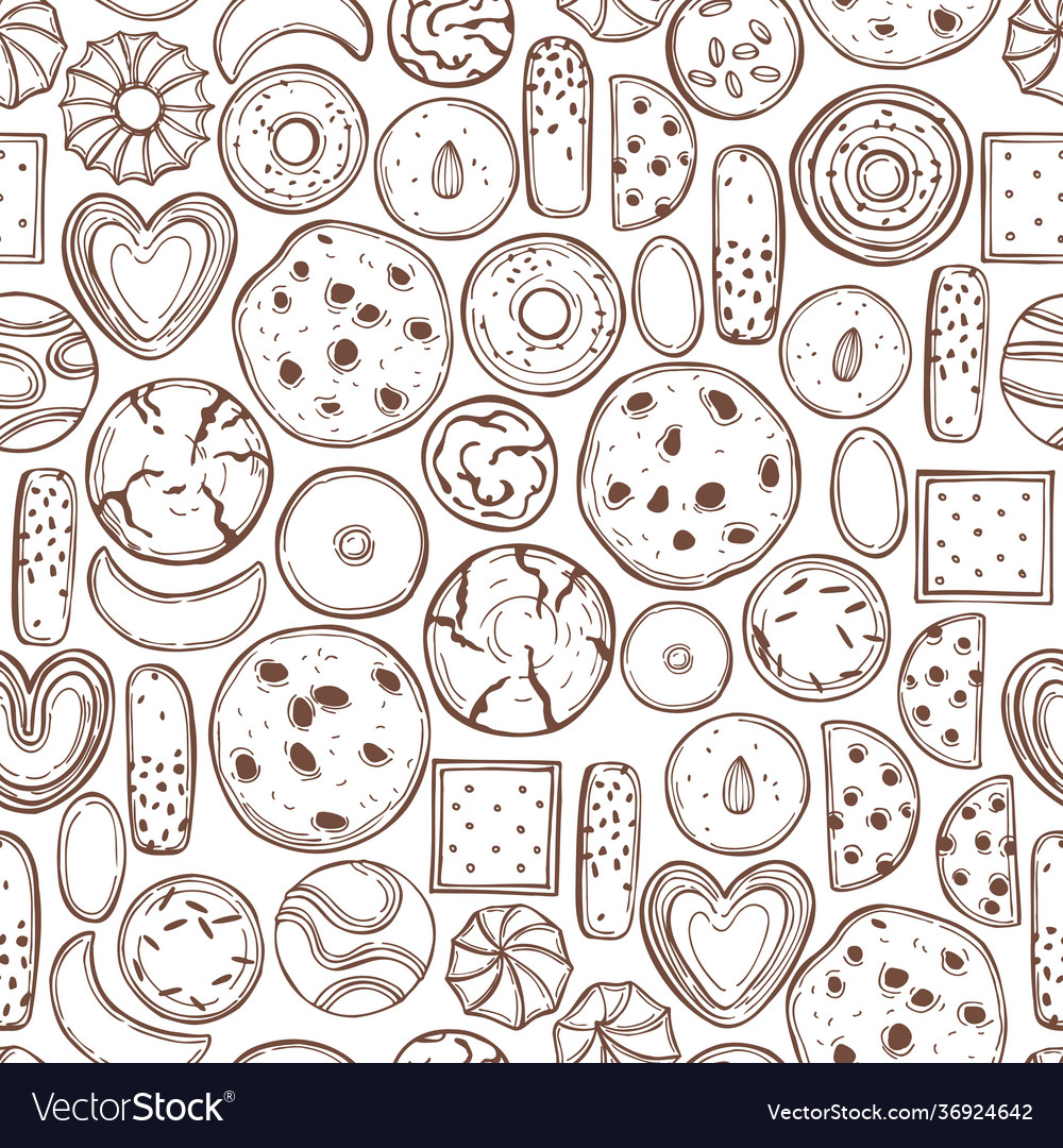 Cookies set pattern Royalty Free Vector Image - VectorStock