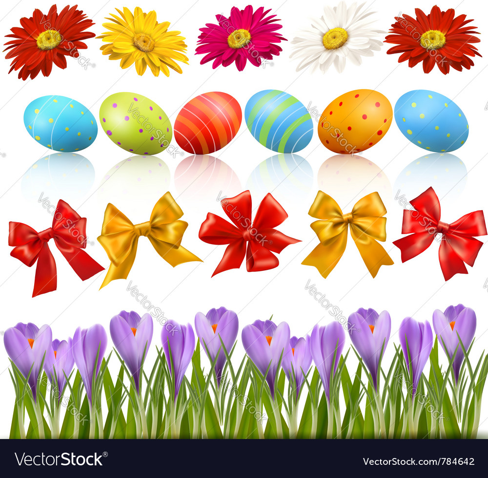 Easter elements set Royalty Free Vector Image - VectorStock