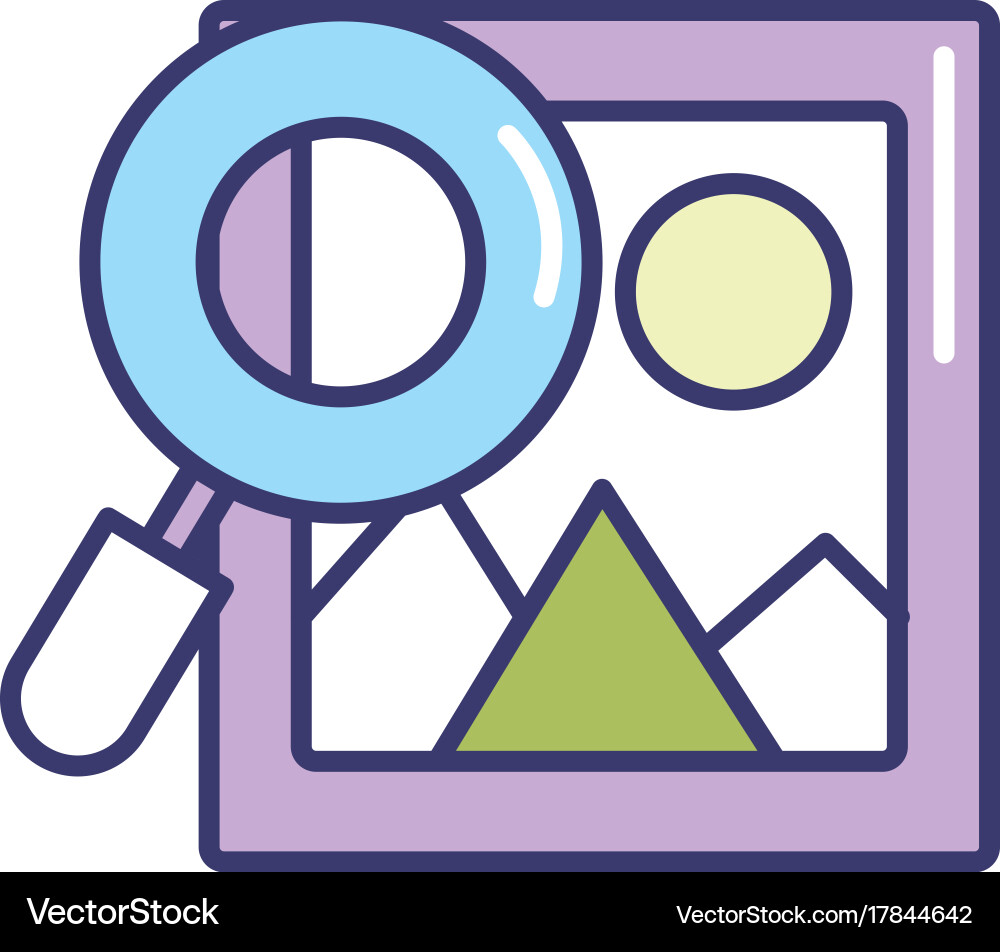 Frame picture with magnifying glass icon Vector Image