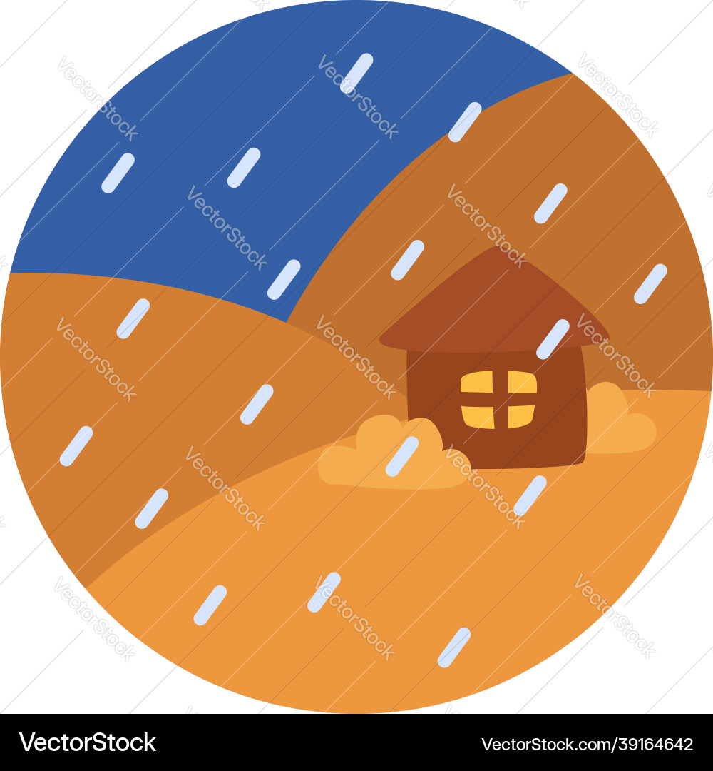 House on rain on a white background Royalty Free Vector
