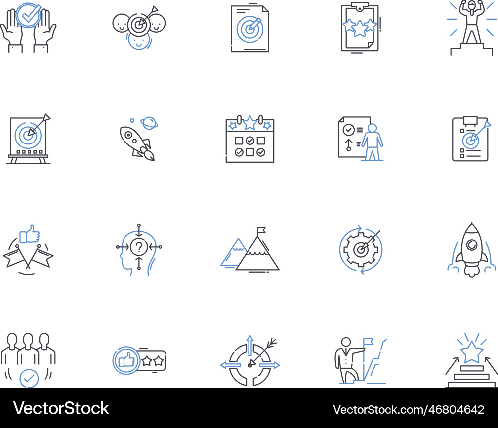 Ideals line icons collection perfection utopia Vector Image