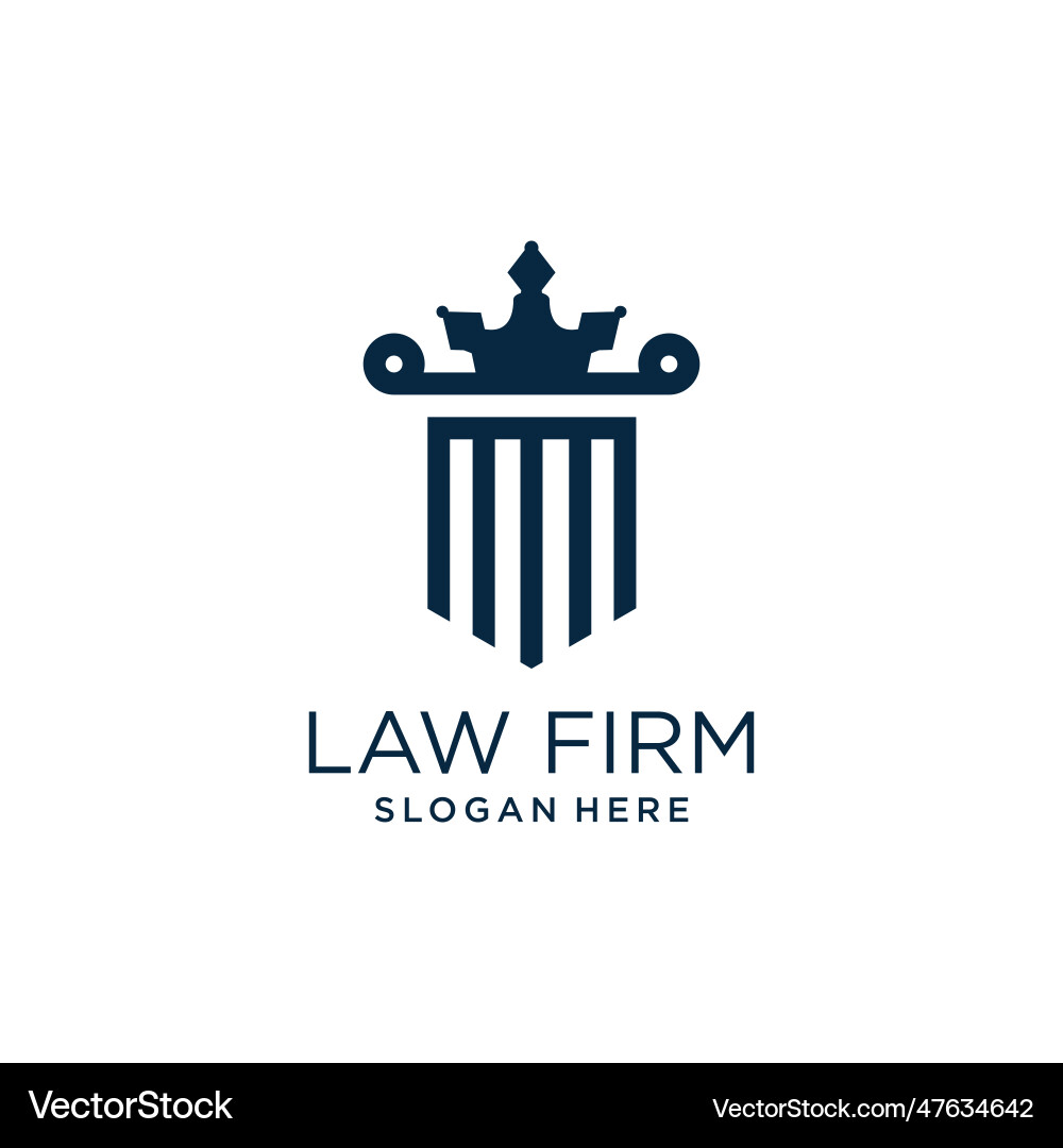 Law firm logo design with creative unique idea Vector Image