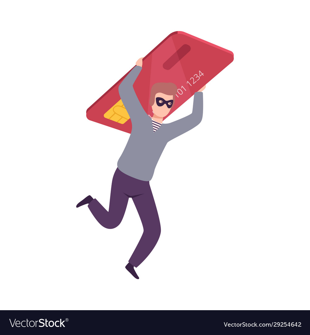 Male hacker stealing credit card cyber internet Vector Image