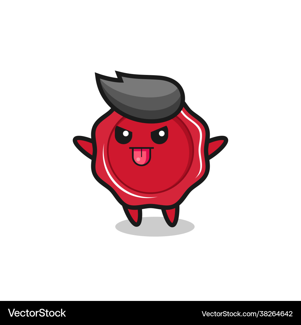 Naughty sealing wax character in mocking pose Vector Image