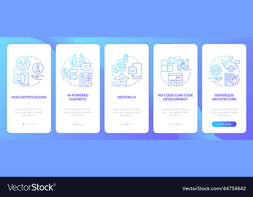 Next generation web development blue gradient Vector Image