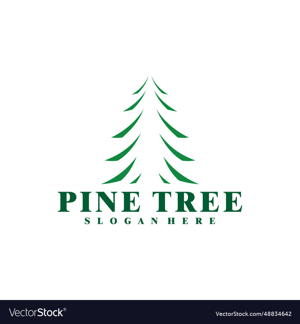Pine tree logo design creative Royalty Free Vector Image