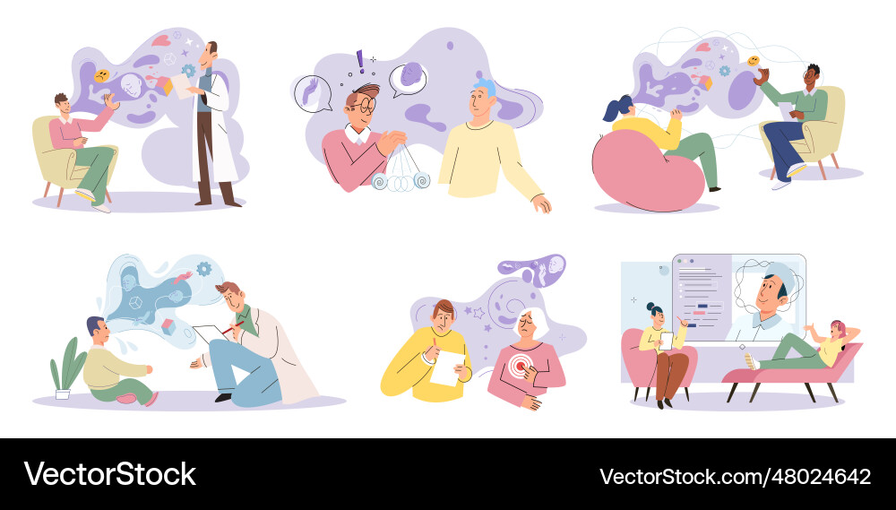 Psychotherapists psychologists work with mental Vector Image
