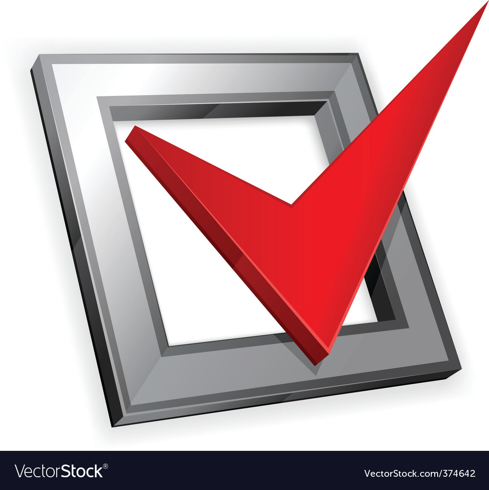 Red checkmark Royalty Free Vector Image - VectorStock