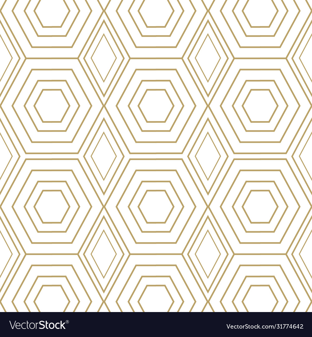 Repeating geometric hexagon grid pattern design Vector Image