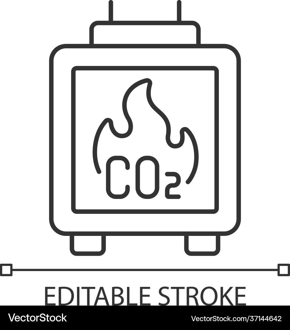Residential wood burning linear icon Royalty Free Vector