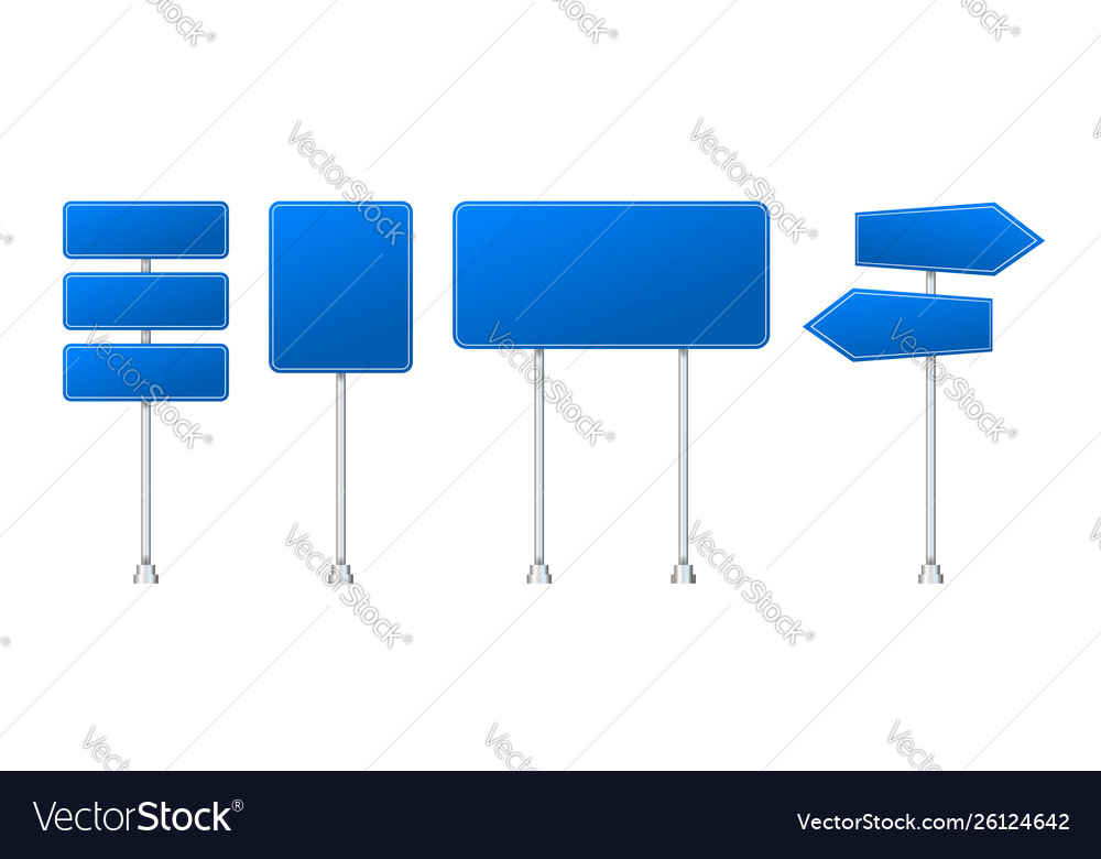 Set road signs isolated on transparent Royalty Free Vector