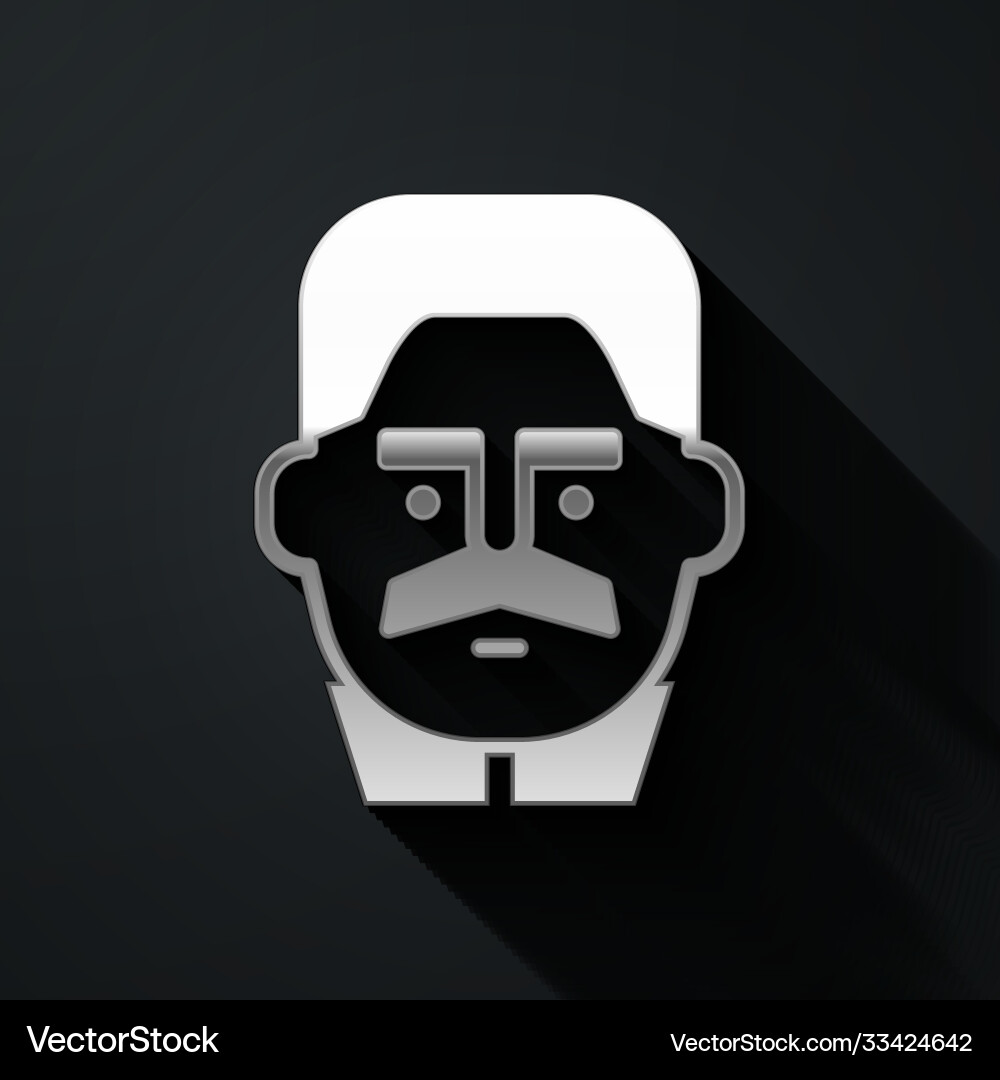 Silver portrait joseph stalin icon isolated Vector Image