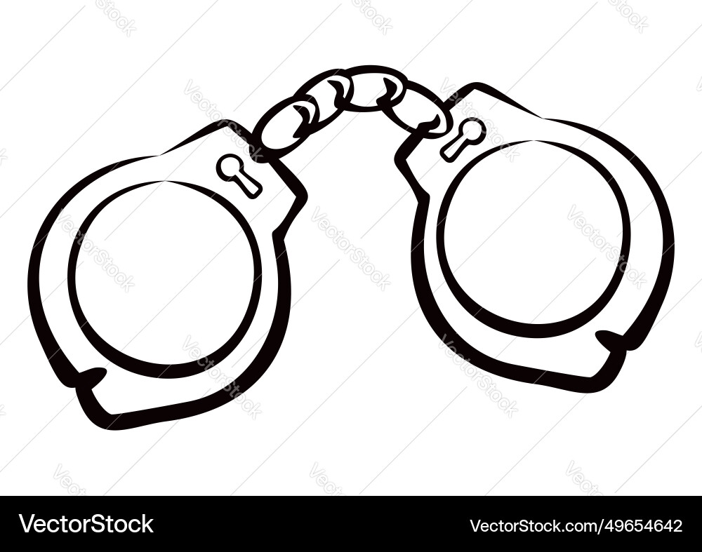 Simple drawing of handcuffs Royalty Free Vector Image