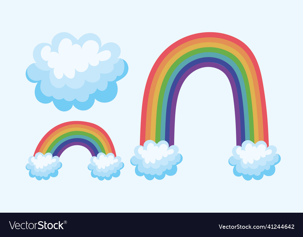 Three rainbow items Royalty Free Vector Image - VectorStock
