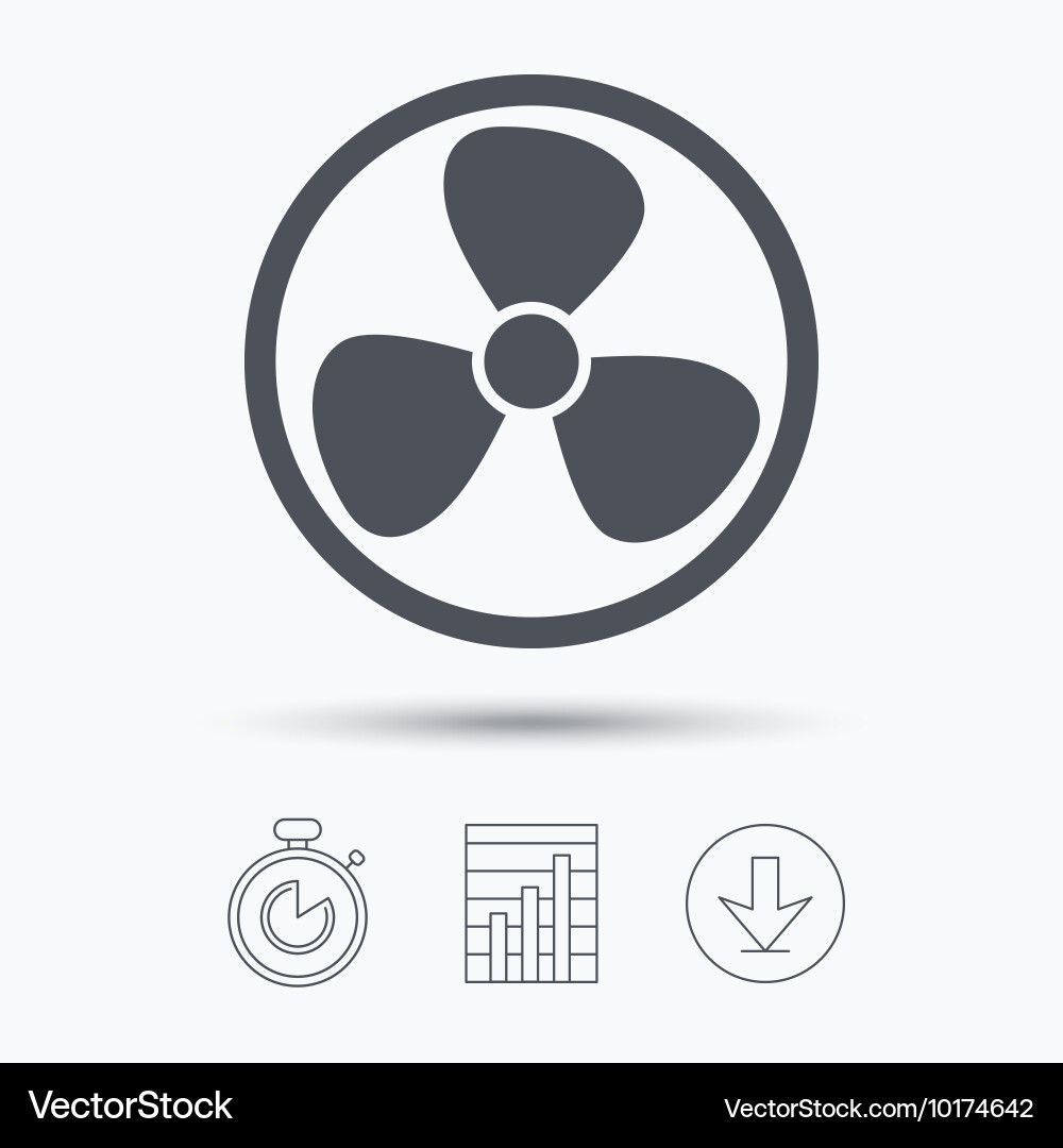 Ventilation icon air ventilator or fan sign Vector Image