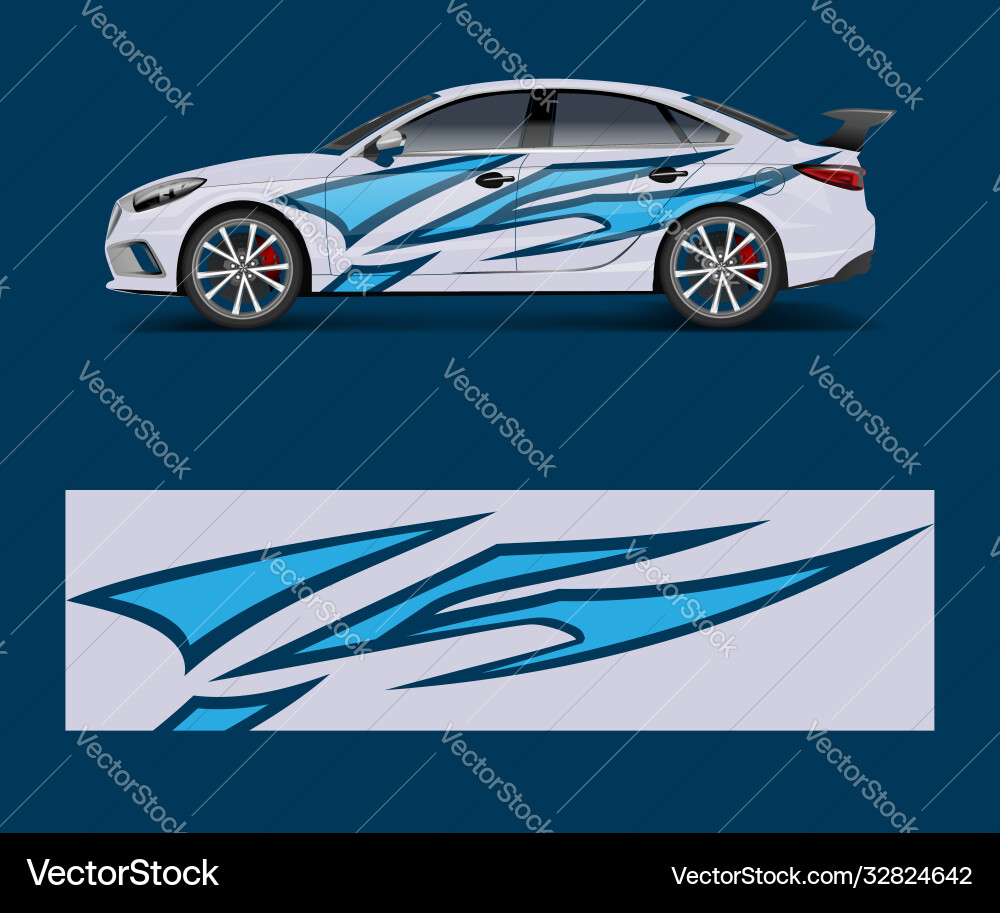 Wrap design for custom sport car racing Royalty Free Vector