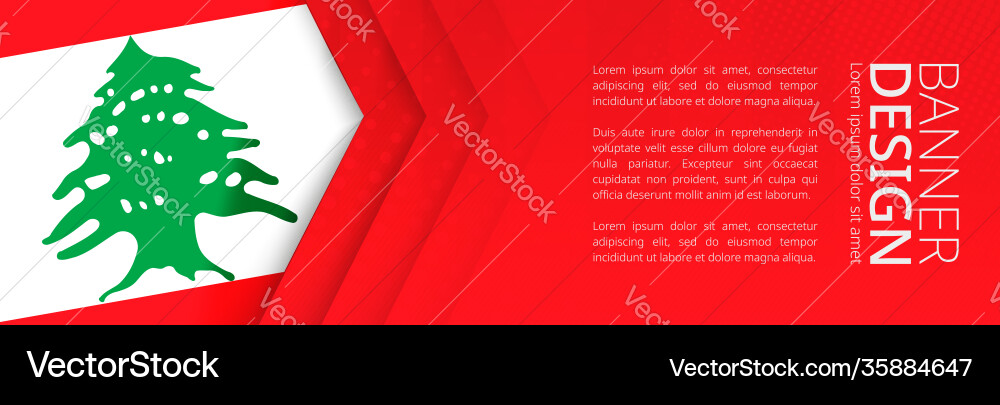 Banner template with flag lebanon Royalty Free Vector Image