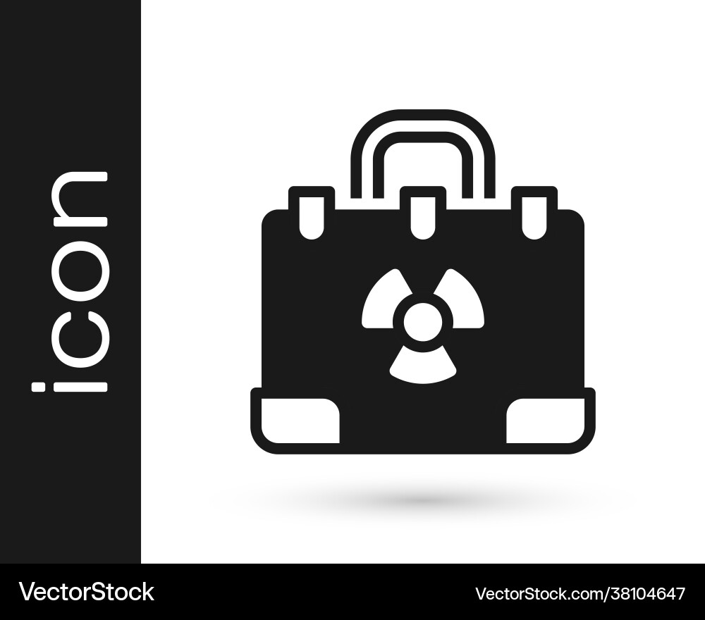 Black radiation nuclear suitcase icon isolated Vector Image
