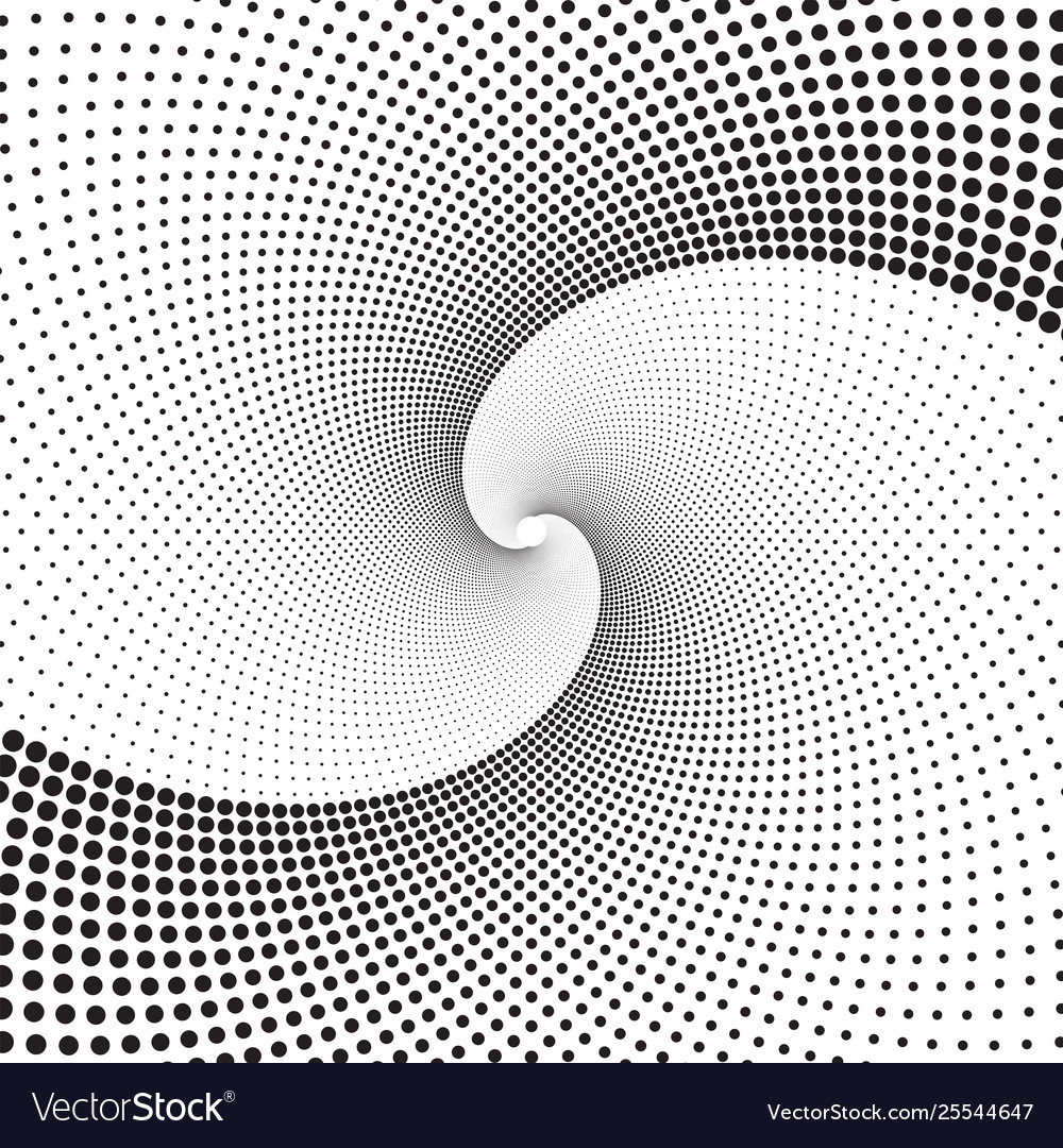 Dotted halftone spiral pattern or texture Vector Image