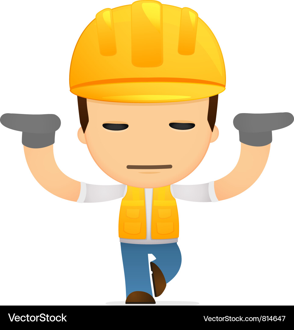Funny cartoon builder Royalty Free Vector Image