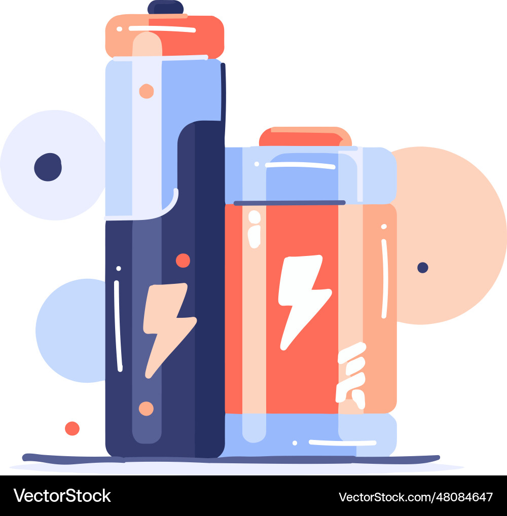 Hand drawn energy storage battery in flat style Vector Image