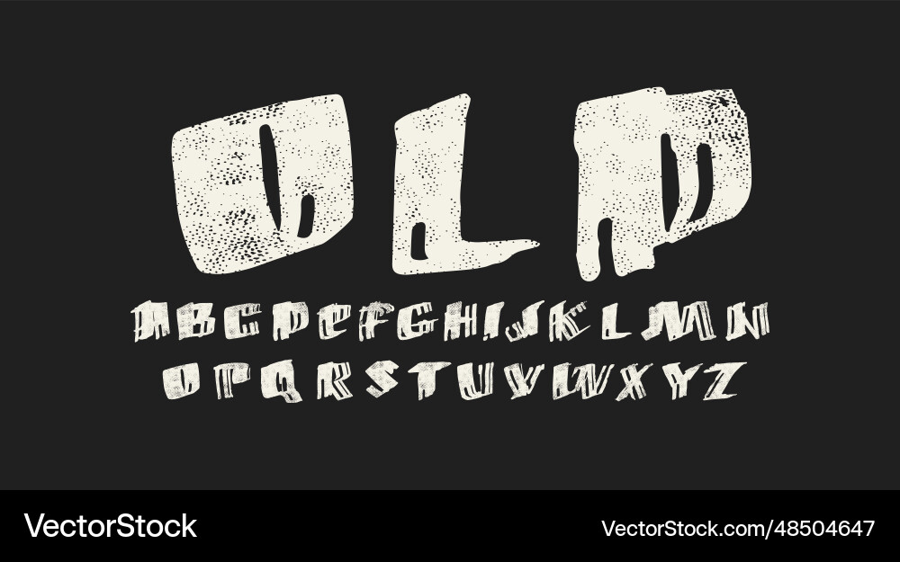Handwritten brush font in scrabble style Vector Image
