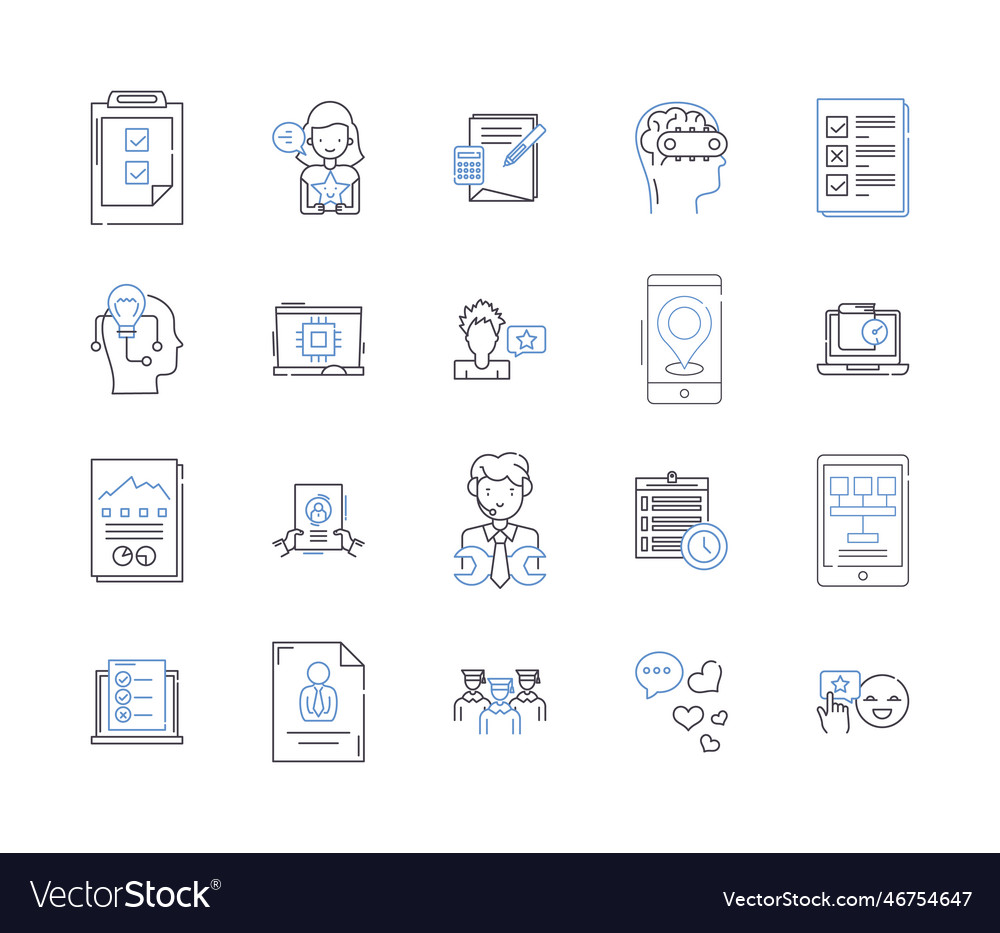 Journalism outline icons collection reporting Vector Image