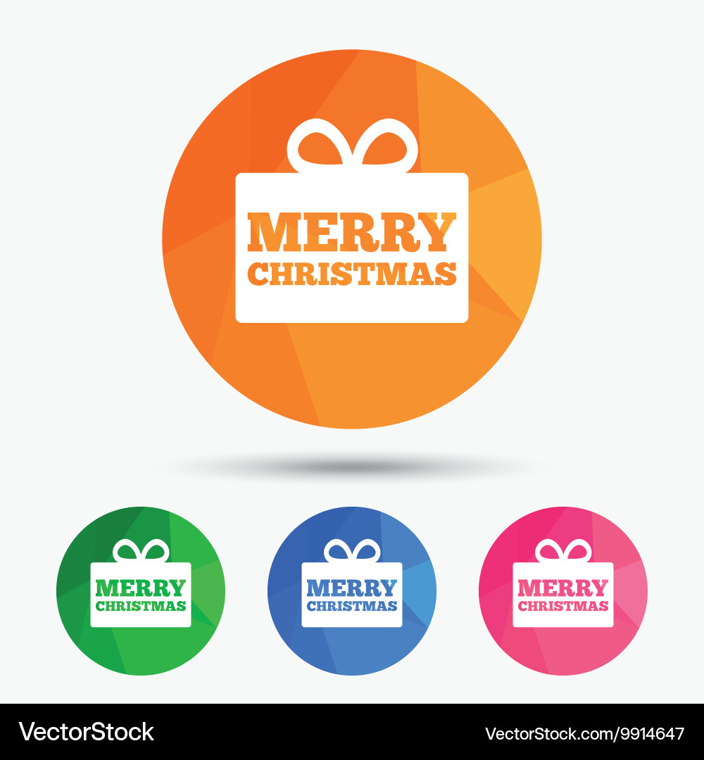 Merry christmas gift sign icon present symbol Vector Image