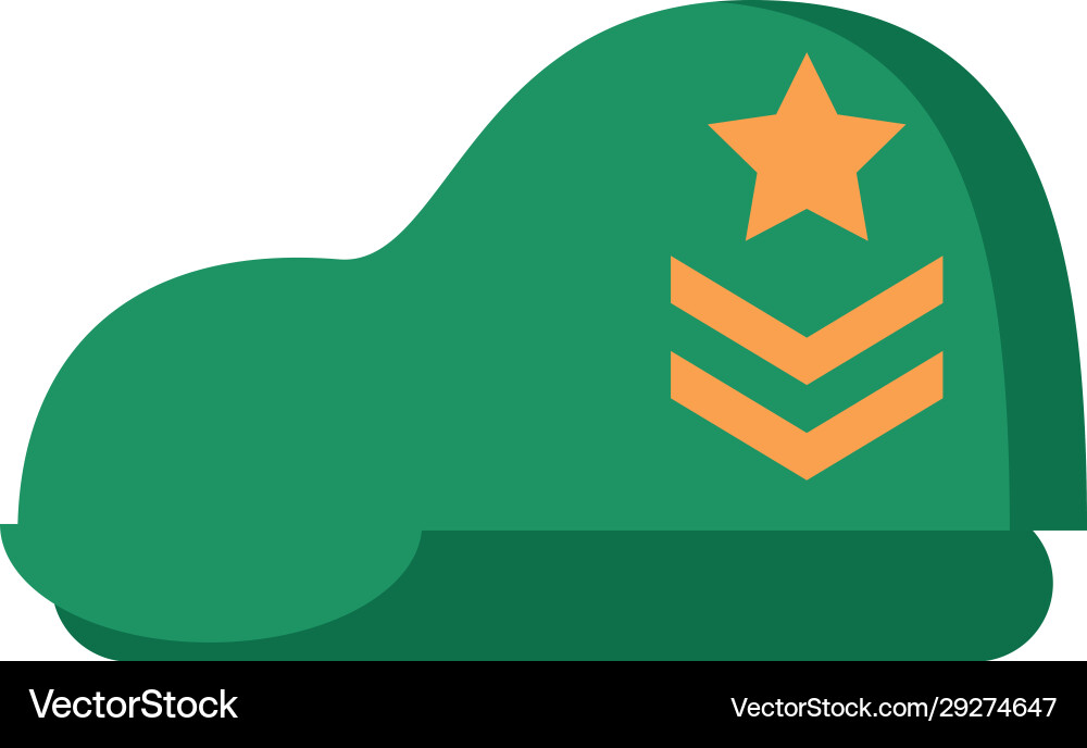 Military force green beret isolated icon Vector Image