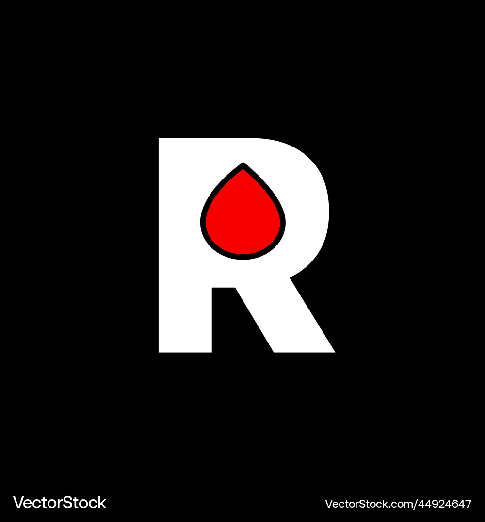 P drop brand icon d letter with red drop monogram Vector Image