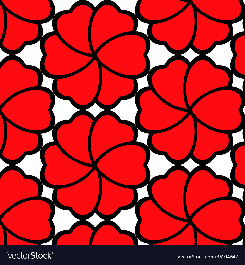 Red flower pattern Royalty Free Vector Image - VectorStock