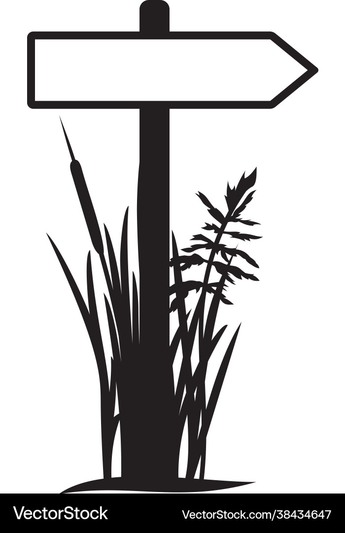 Road sign in countryside Royalty Free Vector Image
