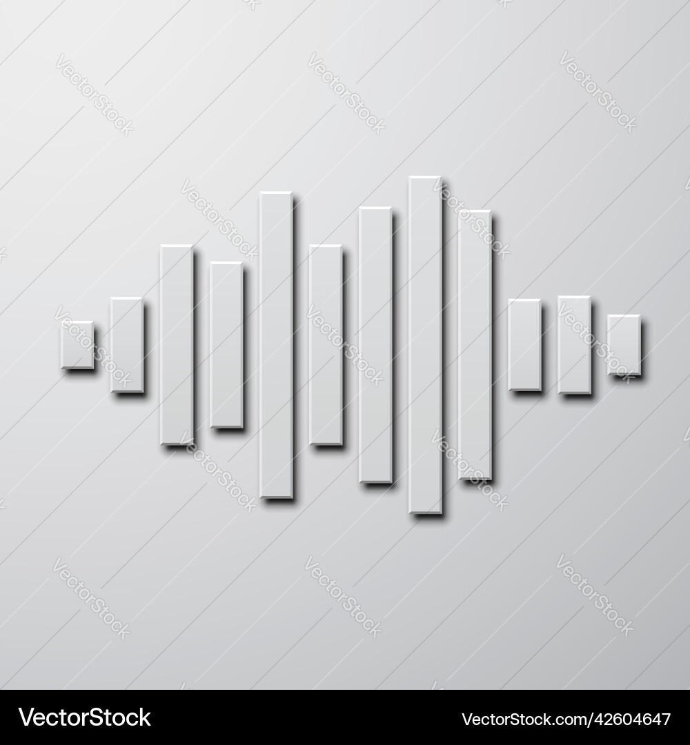 Silhouette of sound waveform with shadow Vector Image