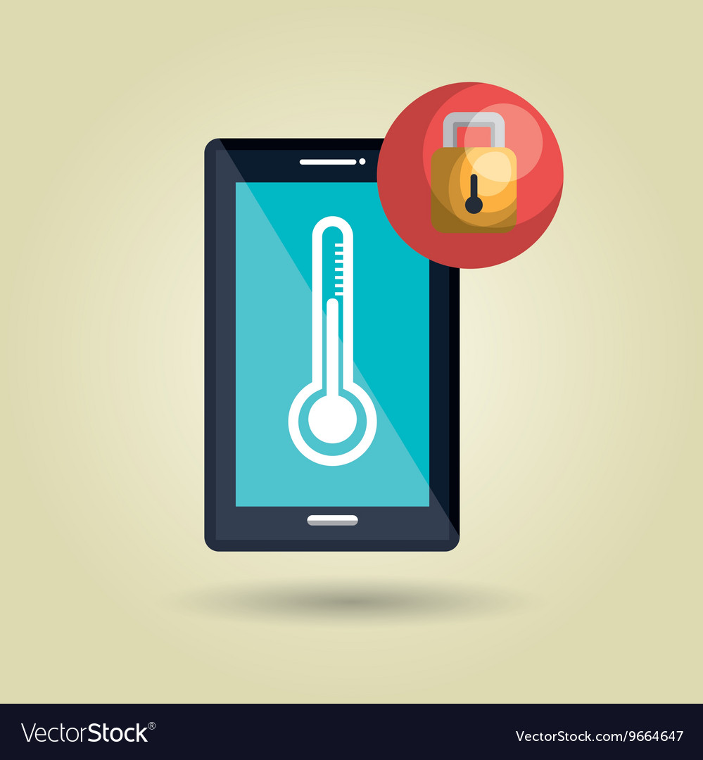 Smartphone with padlock isolated icon design Vector Image