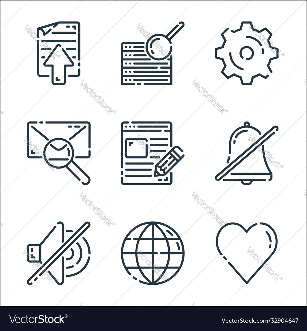 User interface line icons linear set quality line Vector Image