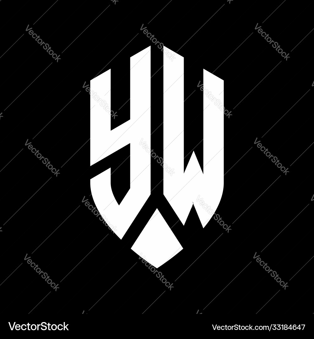 Yw logo monogram with emblem shield style design Vector Image