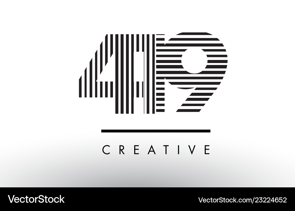 419 black and white lines number logo design Vector Image