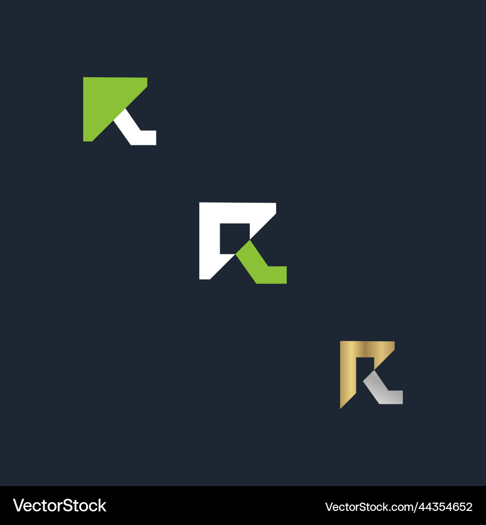 Alphabet initials logo lr rl l and r Royalty Free Vector
