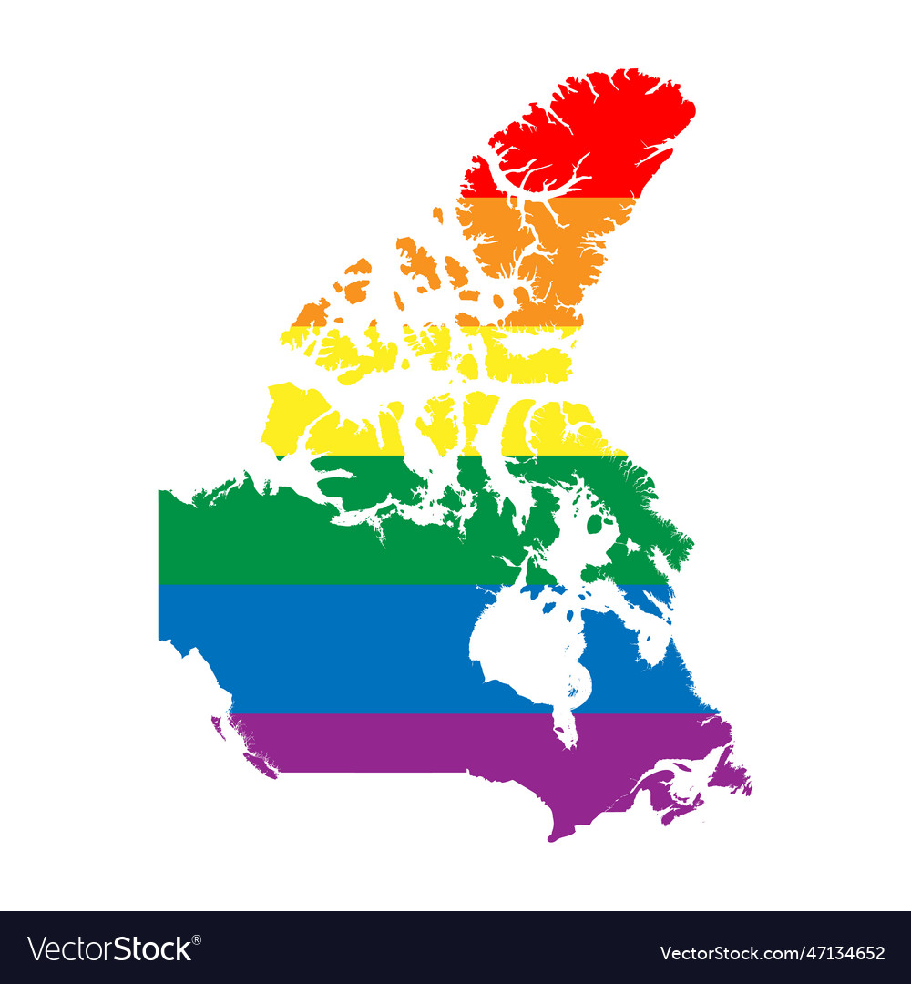 Canada rainbow map Royalty Free Vector Image - VectorStock