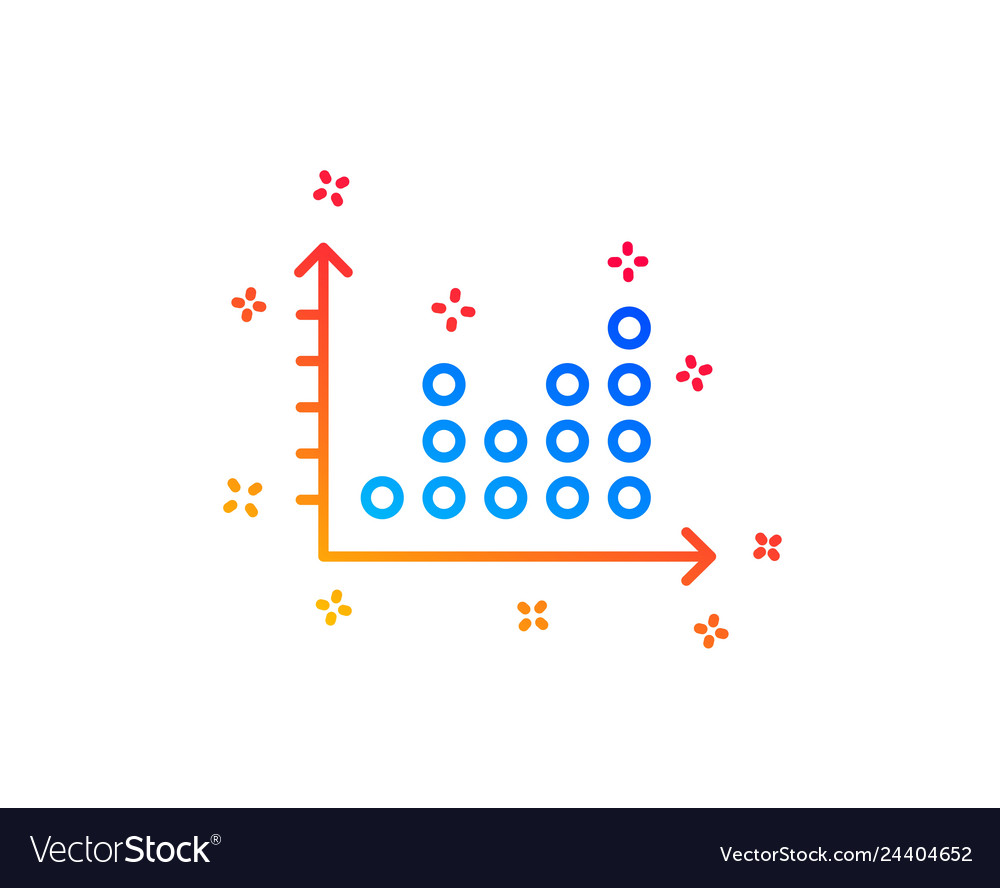Dot plot graph line icon presentation chart sign Vector Image