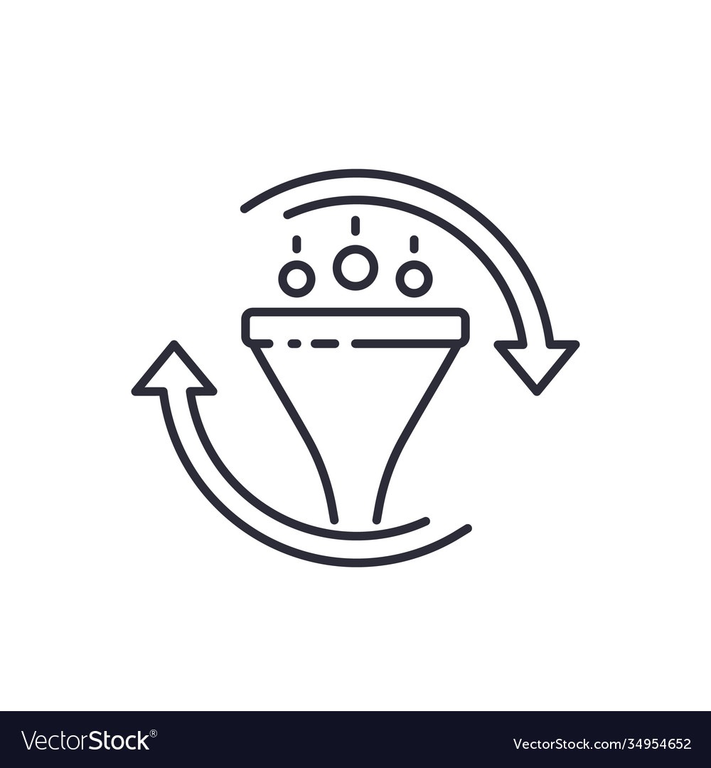 Filtering and conversion line icon Royalty Free Vector Image