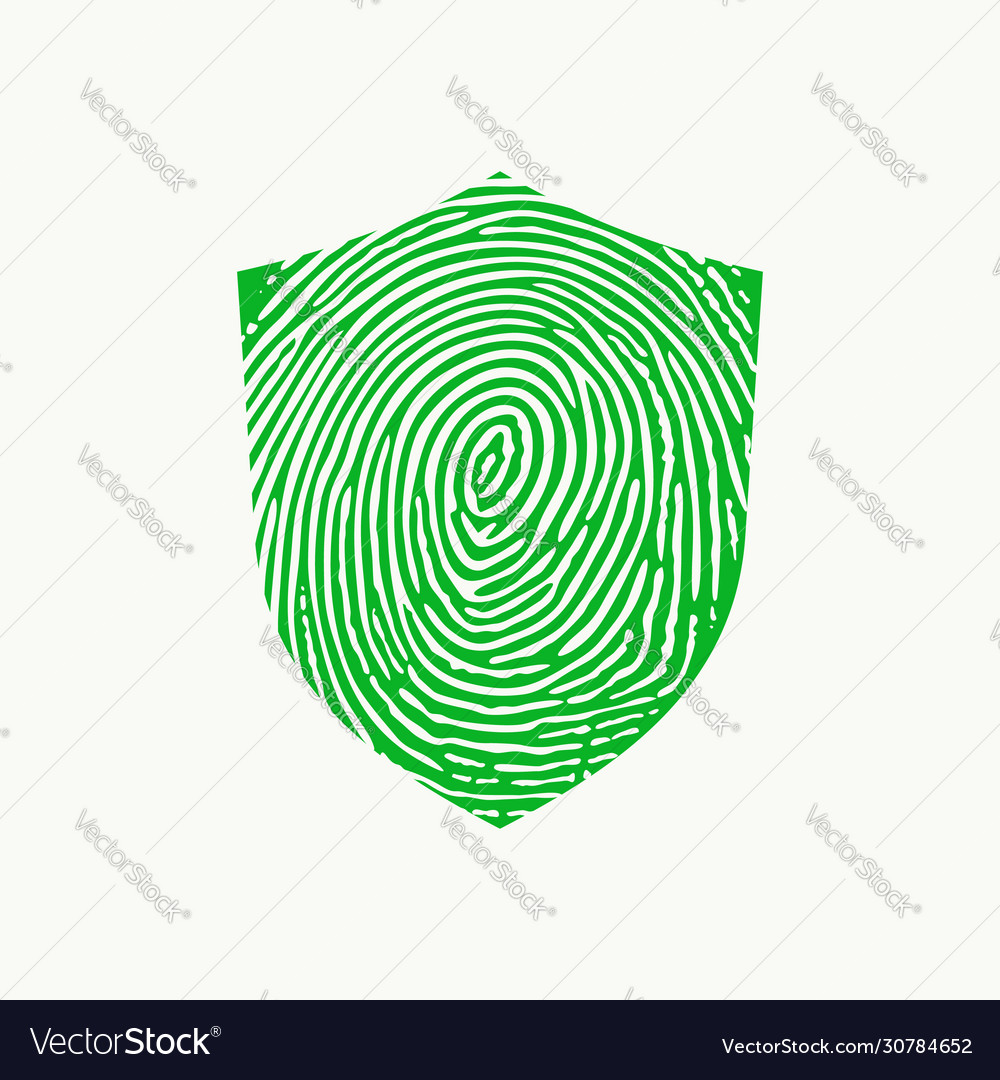 Finger print shield Royalty Free Vector Image - VectorStock