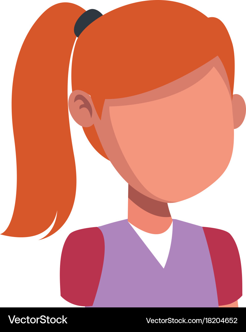 Girl faceless cartoon Royalty Free Vector Image