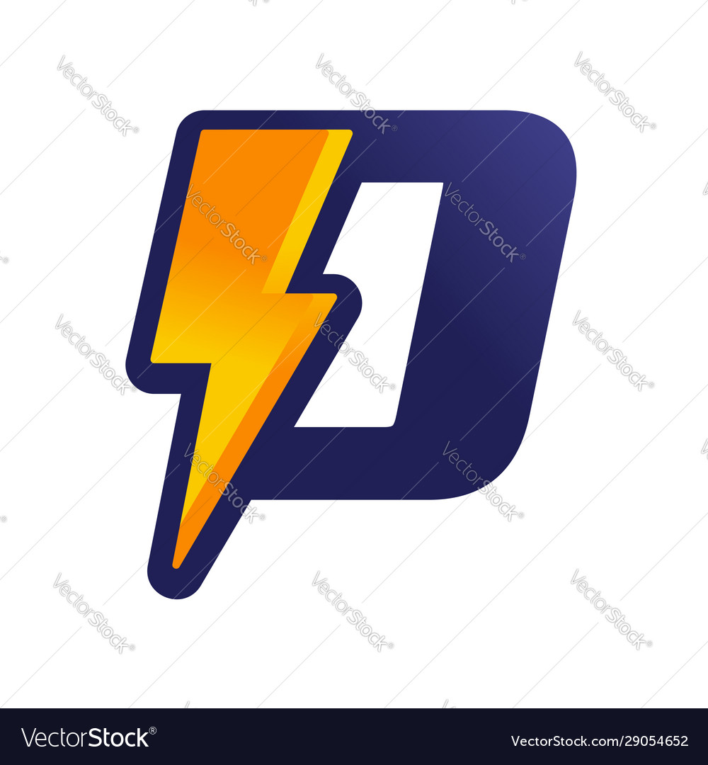 Initial lighting d logo Royalty Free Vector Image