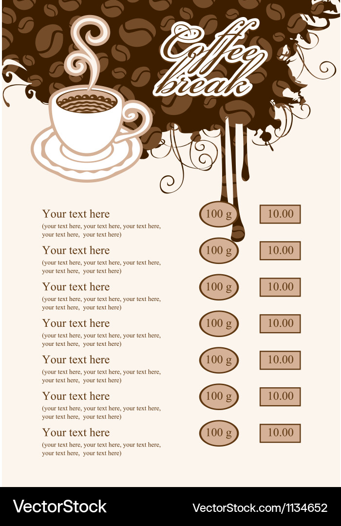 List with cup of coffee Royalty Free Vector Image