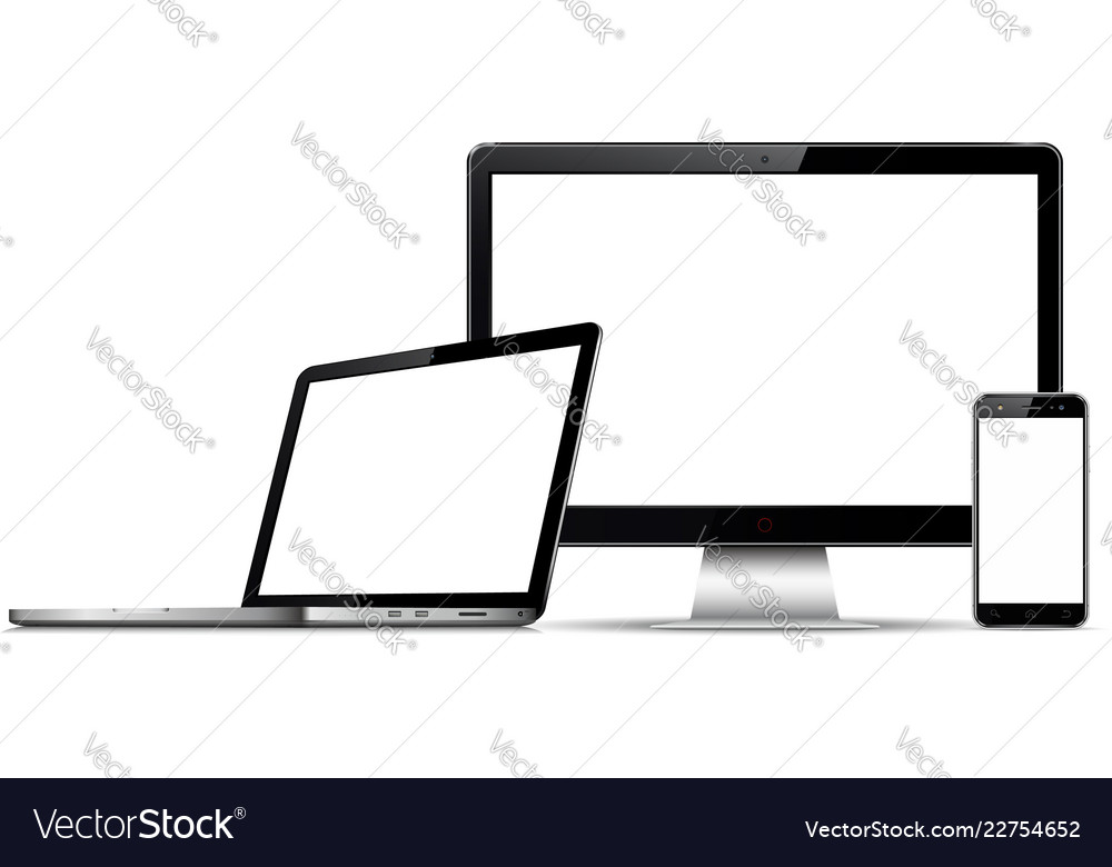 Modern Computer & Mobile Devices Royalty Free Vector